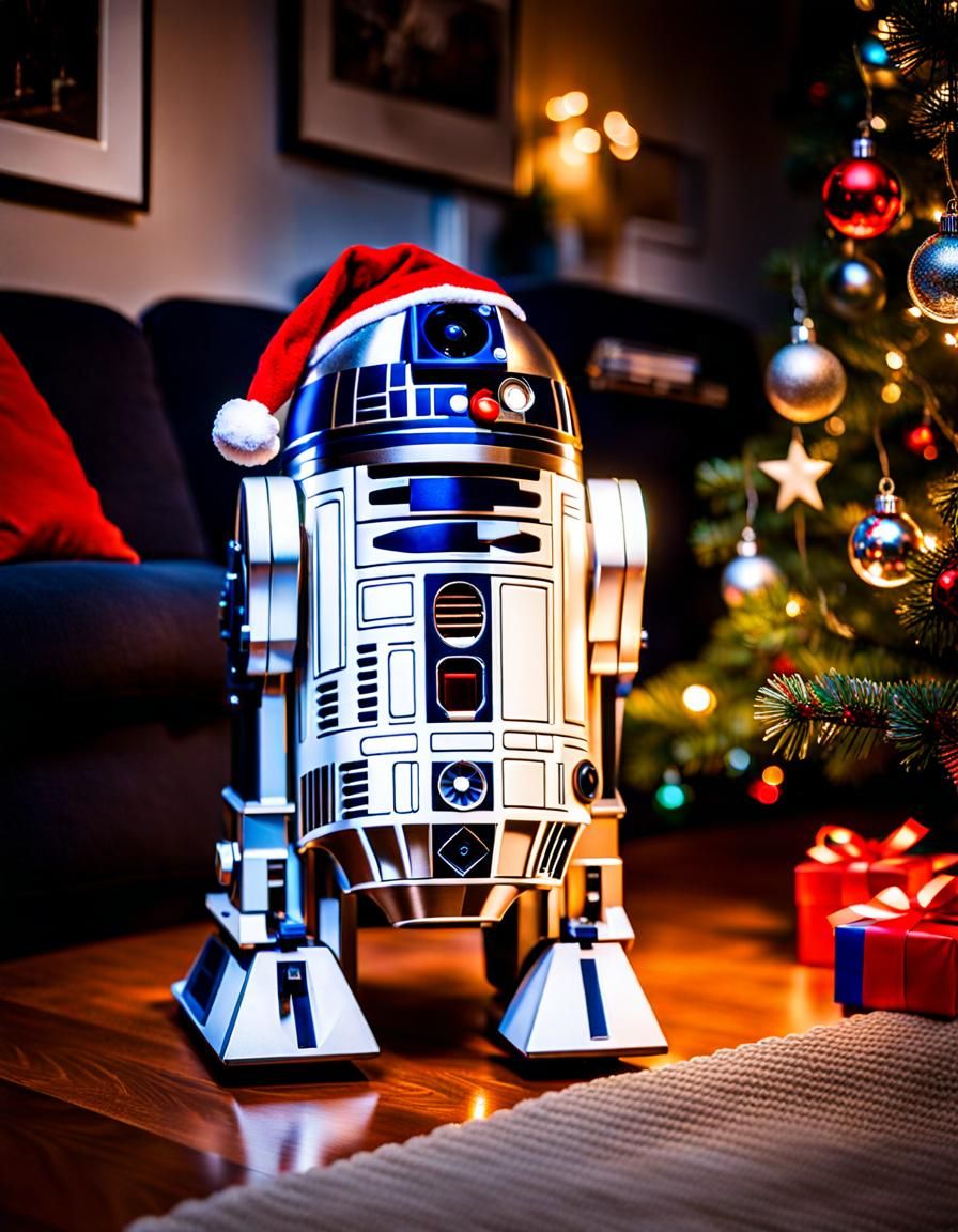 Merry R2D2 - AI Generated Artwork - NightCafe Creator