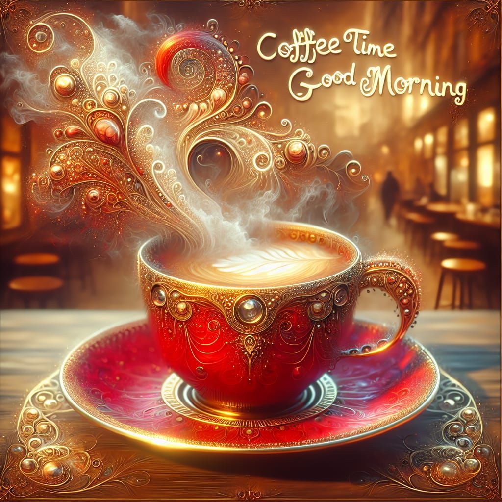 "Coffee Time Good Morning. - AI Generated Artwork - NightCafe Creator