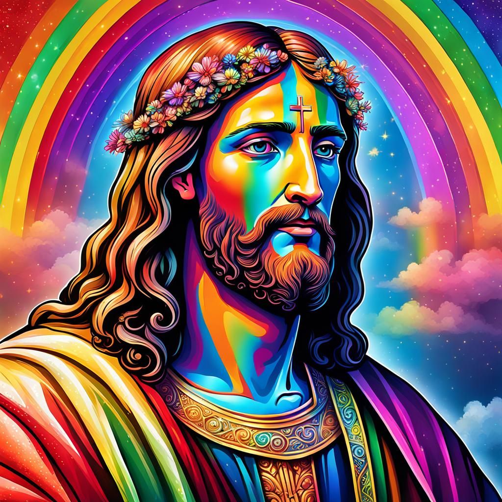 Rainbow Portrait - AI Generated Artwork - NightCafe Creator