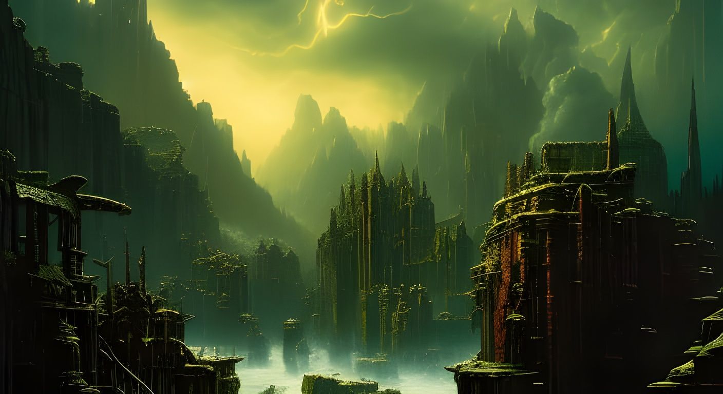 Acid Rain City - AI Generated Artwork - NightCafe Creator