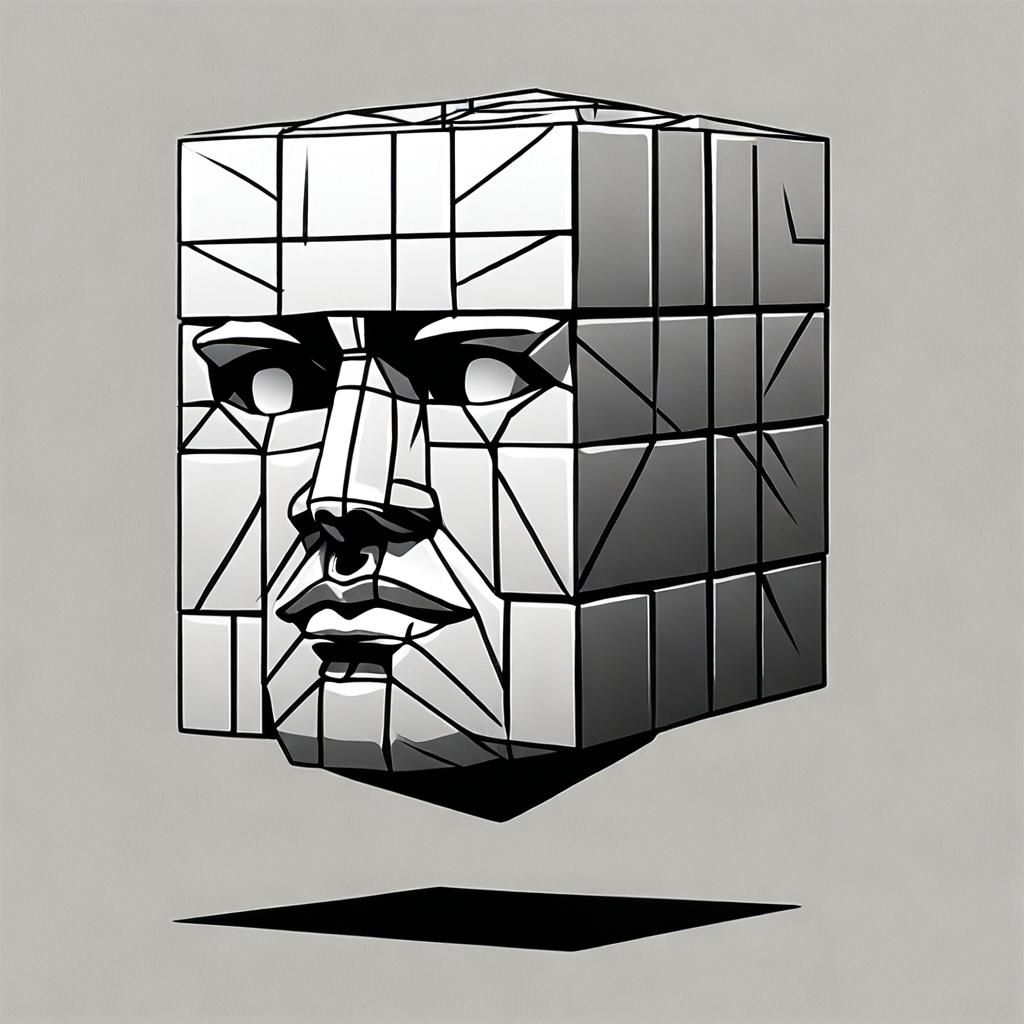 Head shaped like a cube - AI Generated Artwork - NightCafe Creator