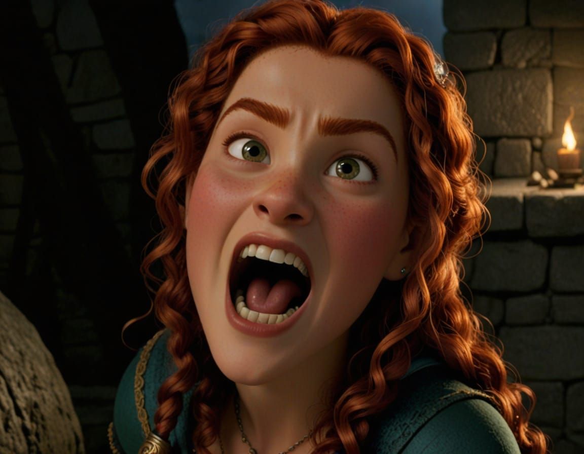 Merida as a Cyberpunk Vampire - AI Art