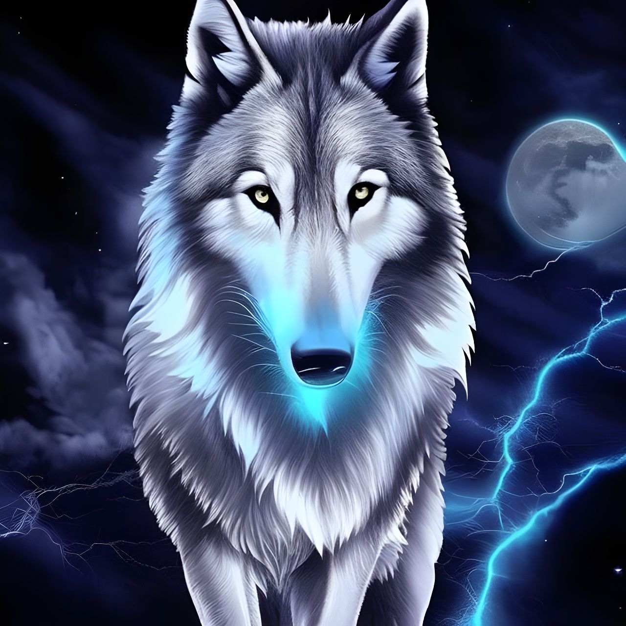 Risen ethereal wolf - AI Generated Artwork - NightCafe Creator