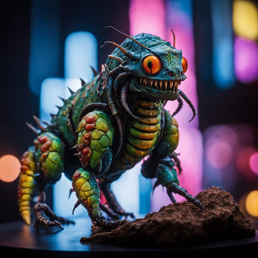 Generate a drawing of a centipede-like monster com... - AI Art