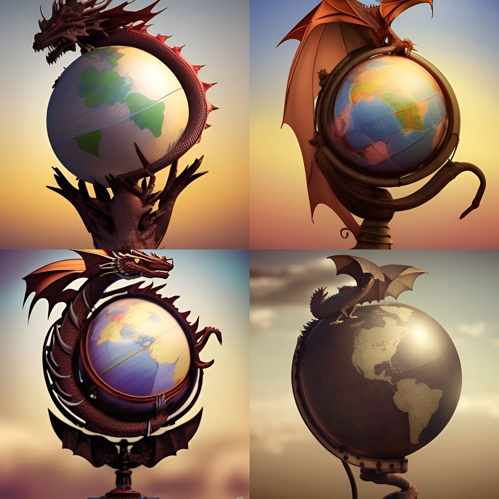 A dragon hugging a globe, detailed, 8k, high definition - AI Generated ...