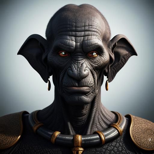 Elephantine Extraterrestrial Human Hybrid - AI Generated Artwork ...