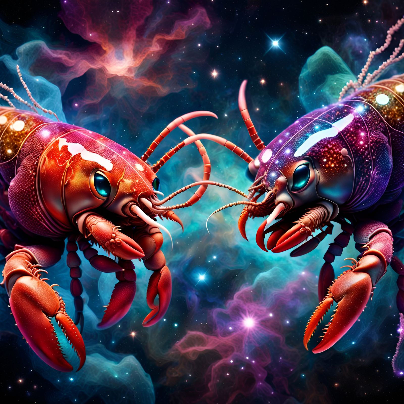 Space Lobster Friends - AI Generated Artwork - NightCafe Creator