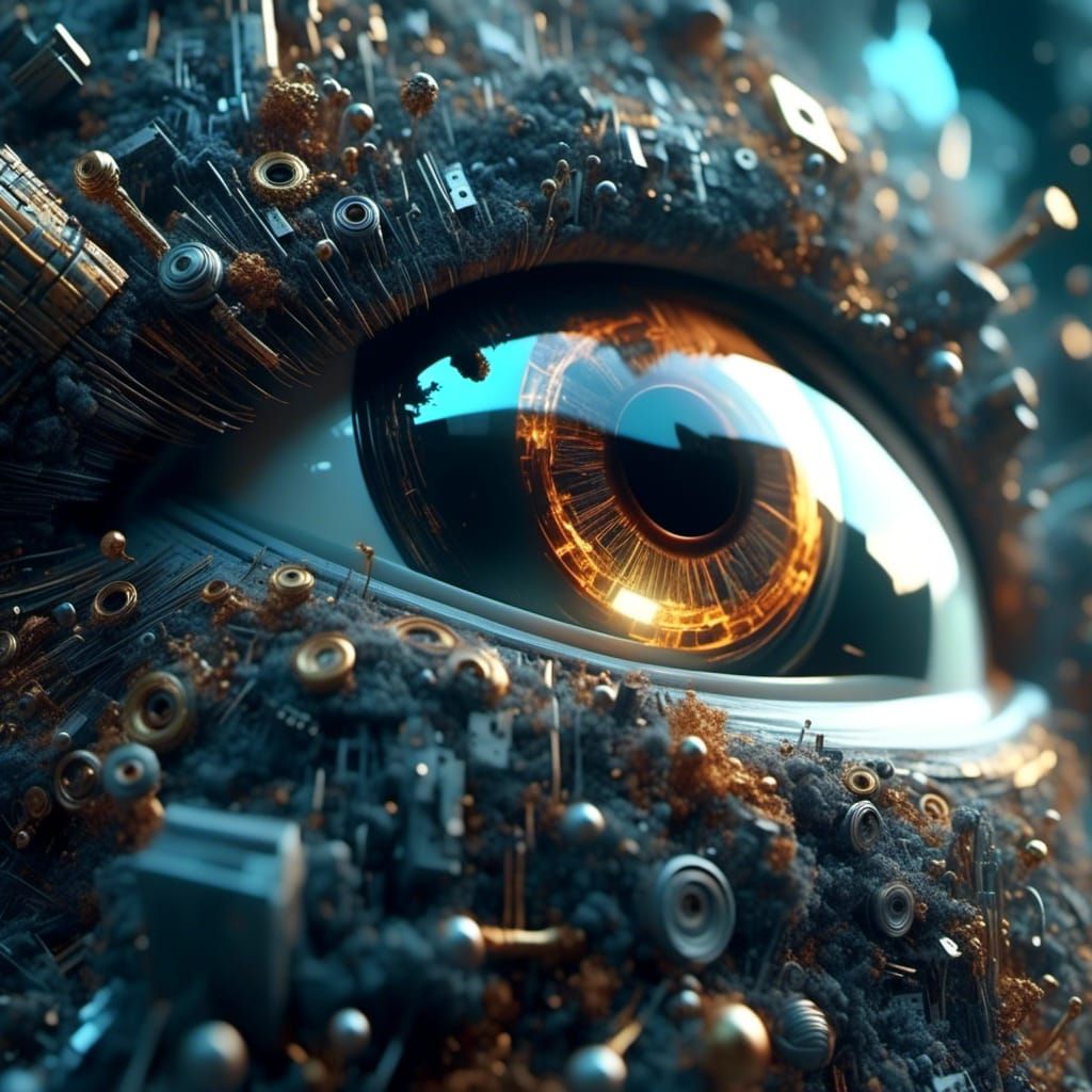 a super closeup of an android robots eye, intricately detailed, 8k resolution - AI Generated ...