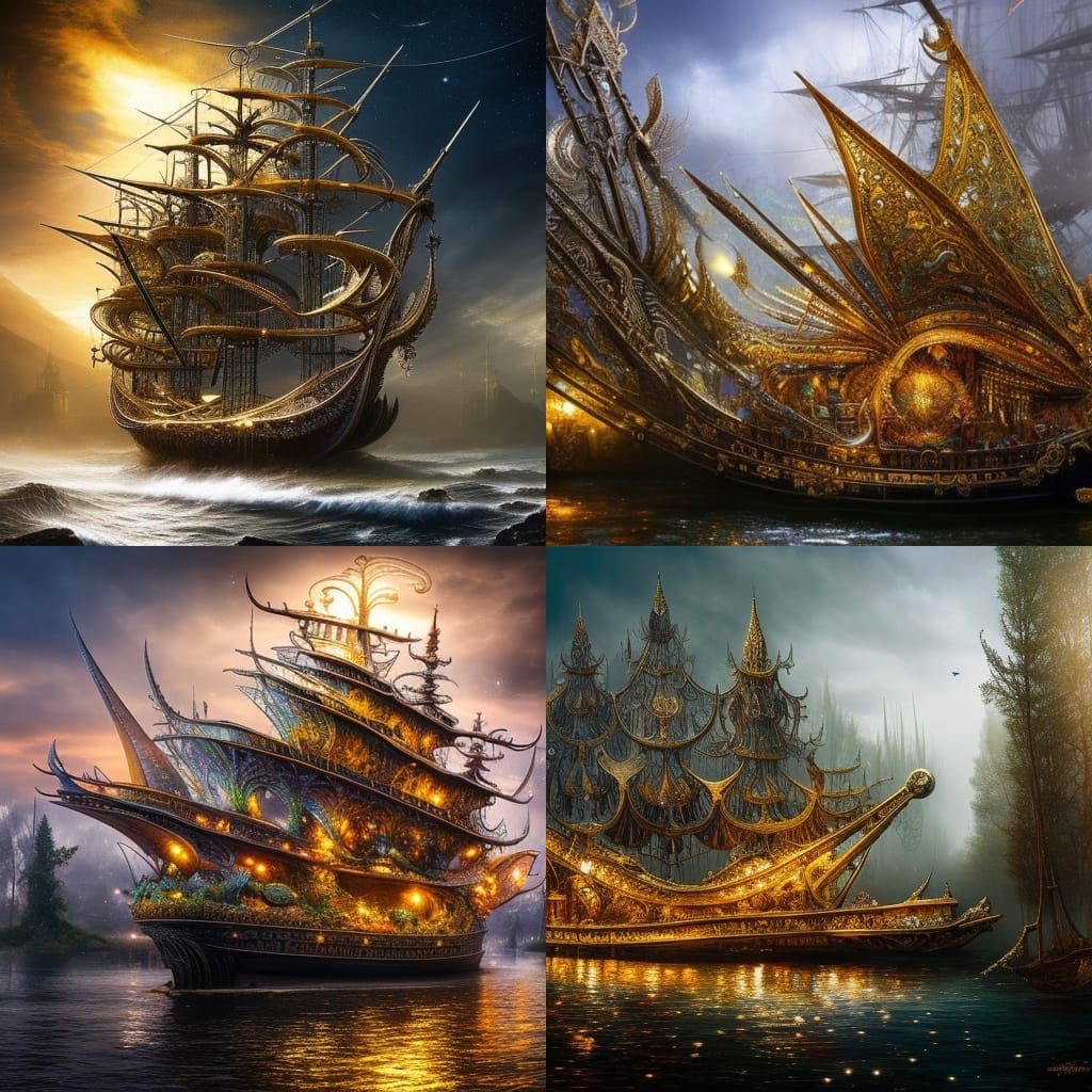 fantasy ships - AI Generated Artwork - NightCafe Creator
