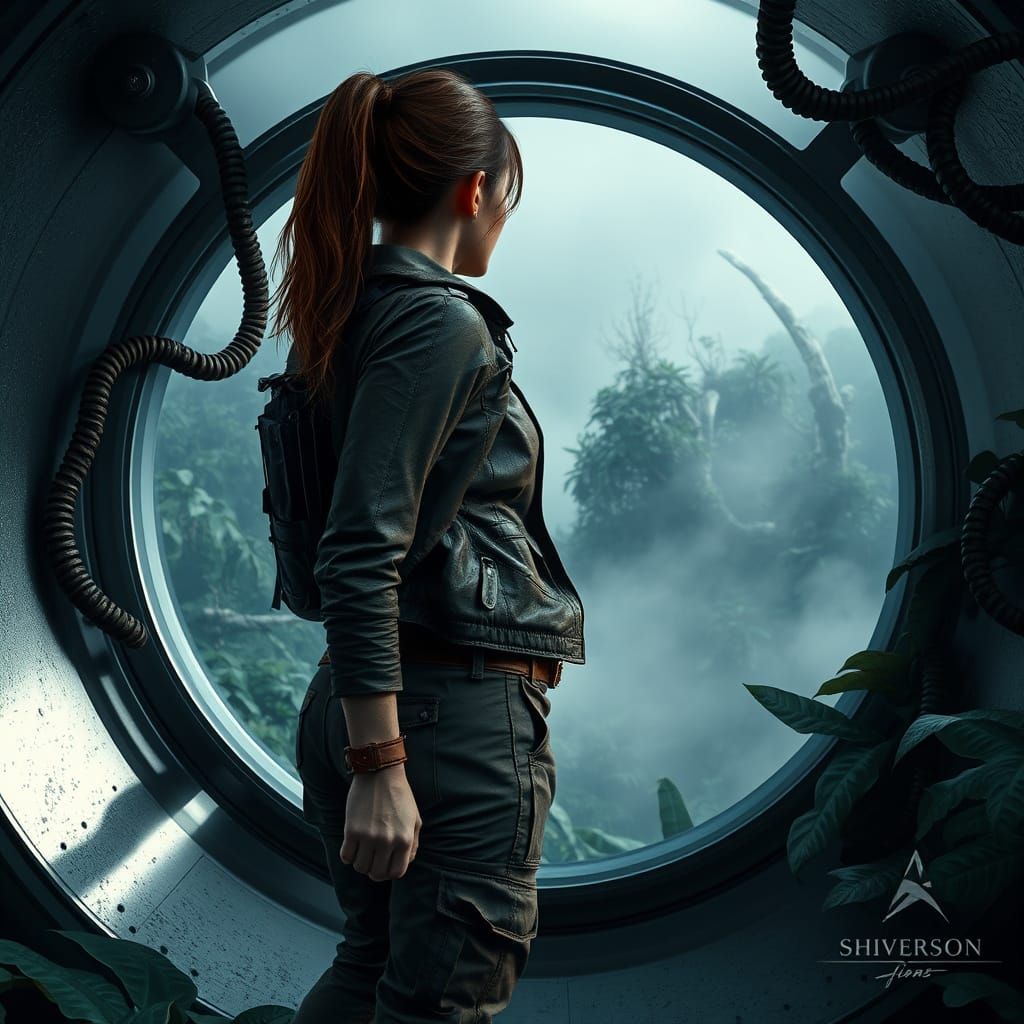 Fearless Explorer Navigates Uncharted Jungle in St... - AI Art