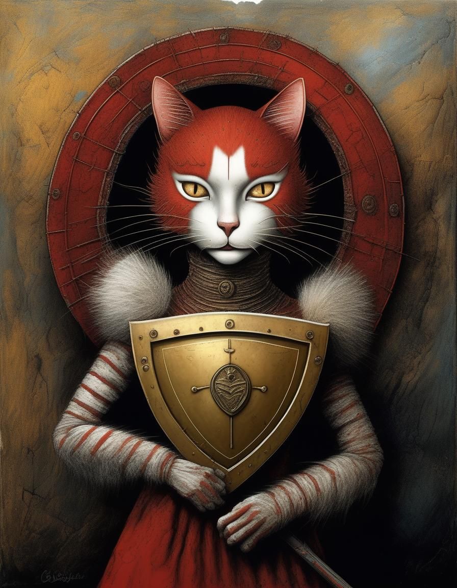 Shield maiden cat. - AI Generated Artwork - NightCafe Creator