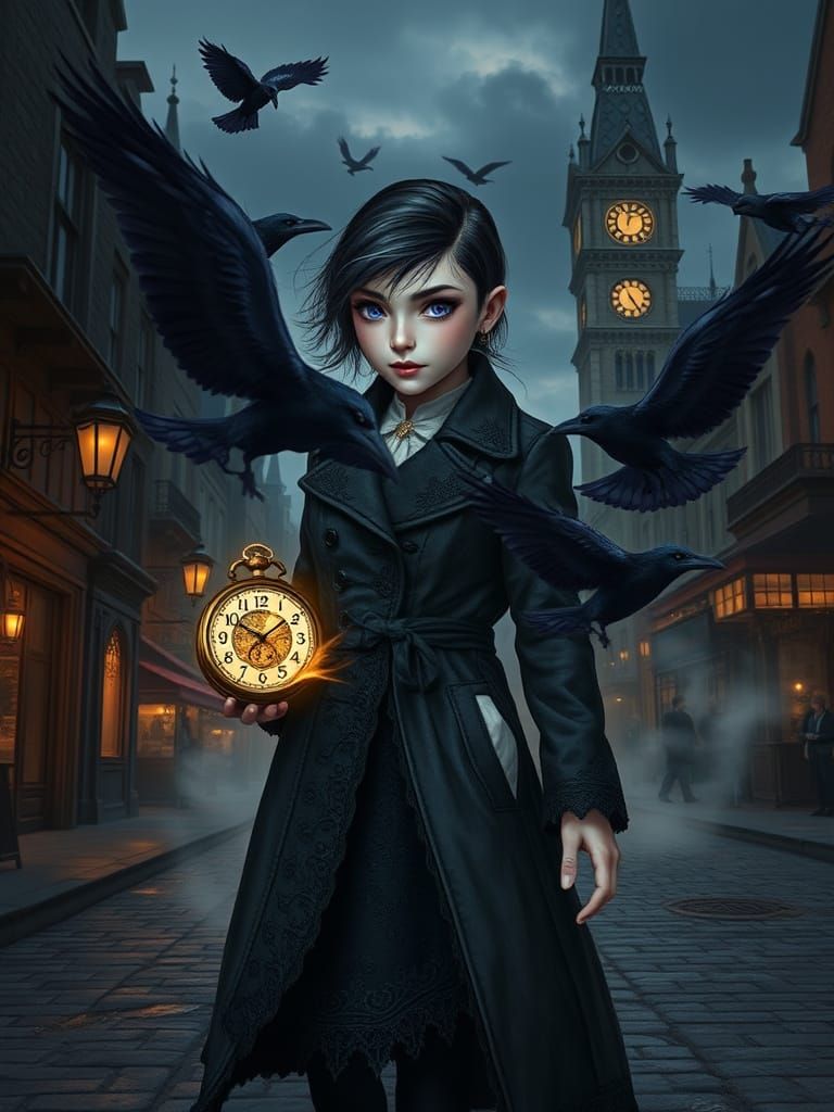 Create a high-resolution digital painting of Morrigan Crow from Jessica ...