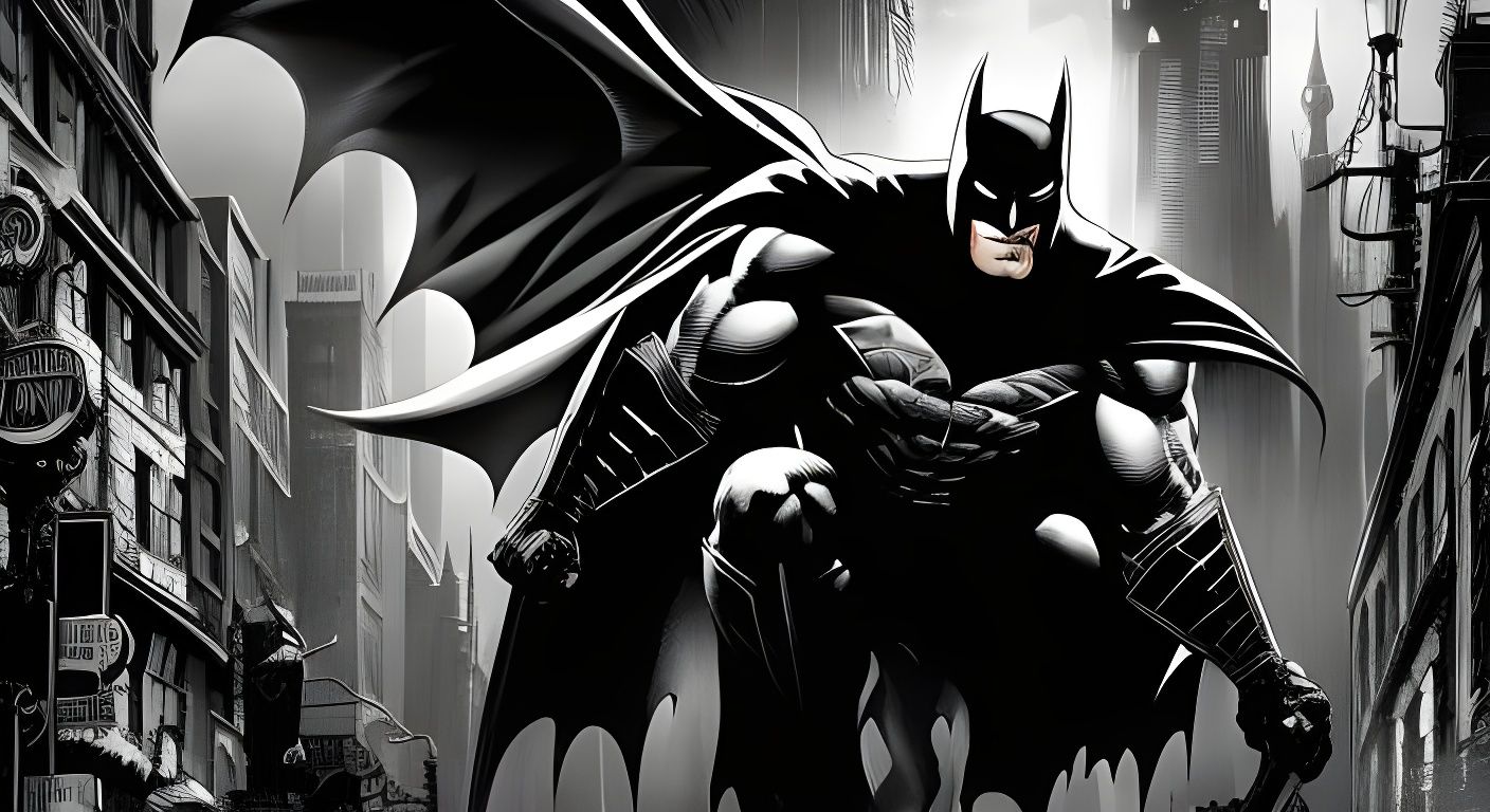 Batman, Black & White - AI Generated Artwork - NightCafe Creator