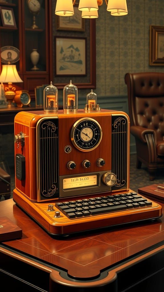 Vintage Futuristic Art Deco Communication Device i... - AI Art