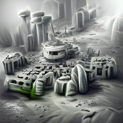alien city ruins in a desolate world : r/nightcafe