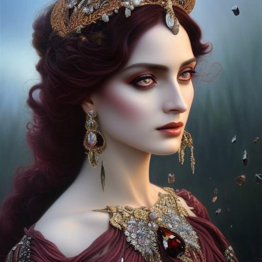 Goddess of January, Garnet - AI Generated Artwork - NightCafe Creator