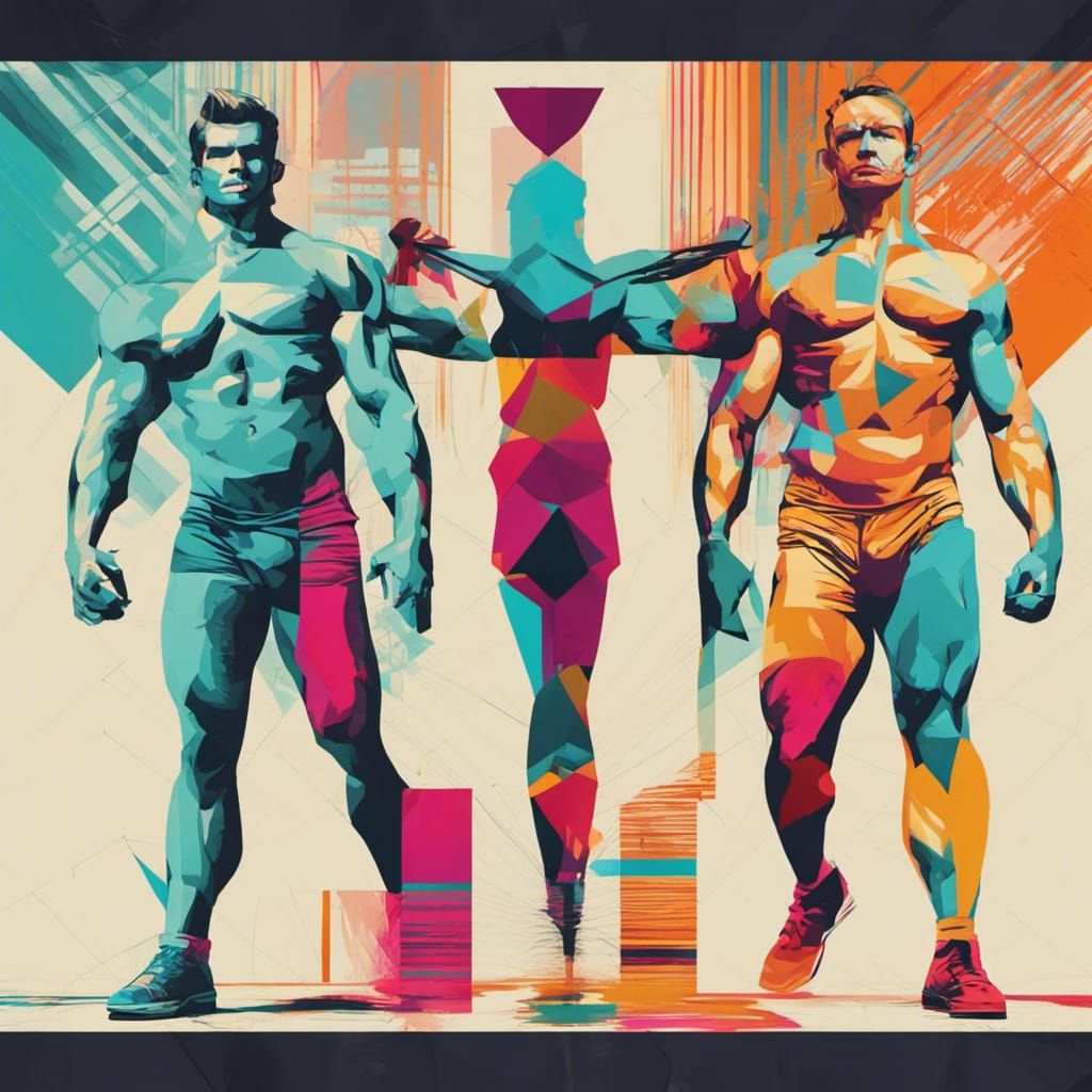 Body builder and the fashion model hand in hand. - AI Generated Artwork ...
