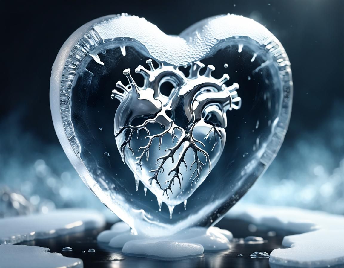 Encased ice heart. Who could it belong to? - AI Generated Artwork ...