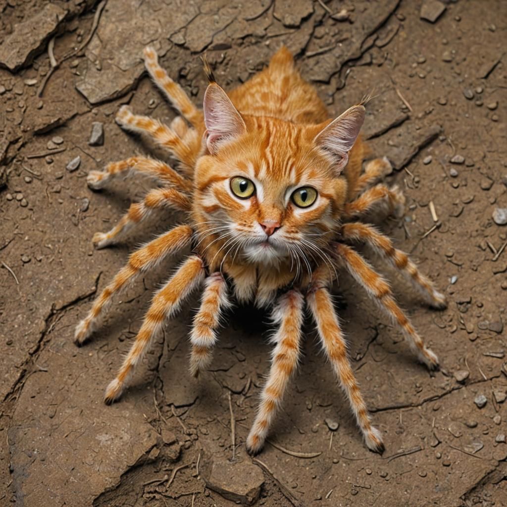 Spider Orange Cat - AI Generated Artwork - NightCafe Creator