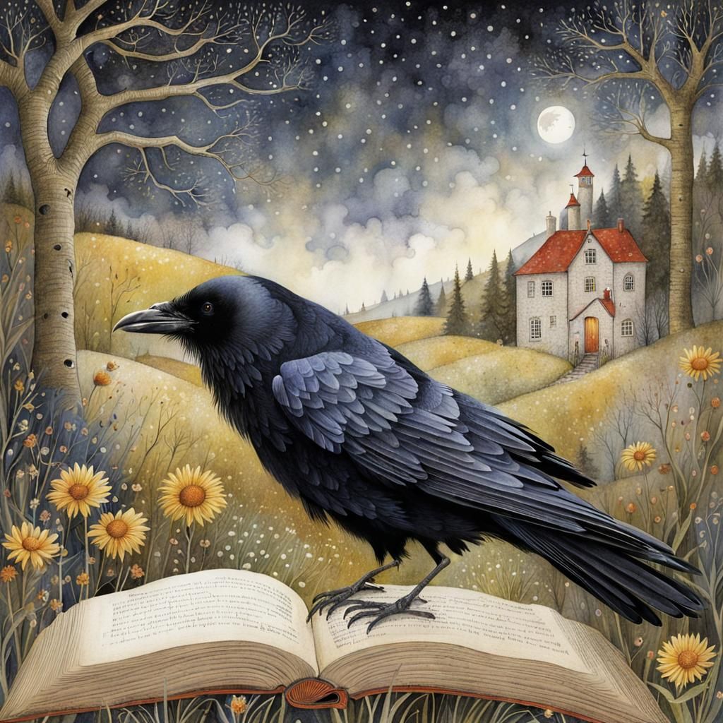 Raven knows the story - AI Generated Artwork - NightCafe Creator