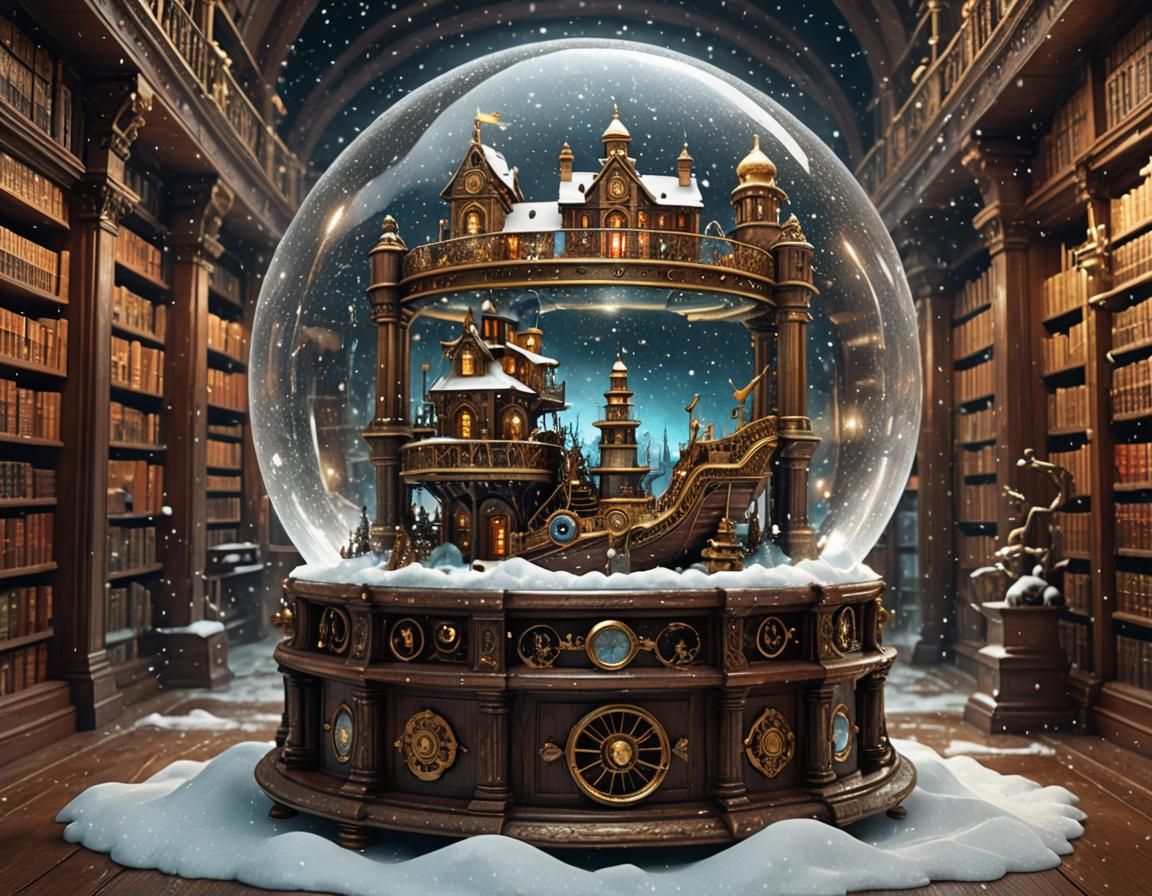 An extravagant steampunk snow globe - AI Generated Artwork - NightCafe ...