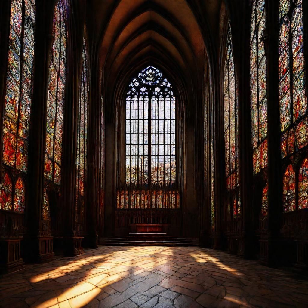 Viewing the Nave stained glass windows with sunlight - AI Generated ...