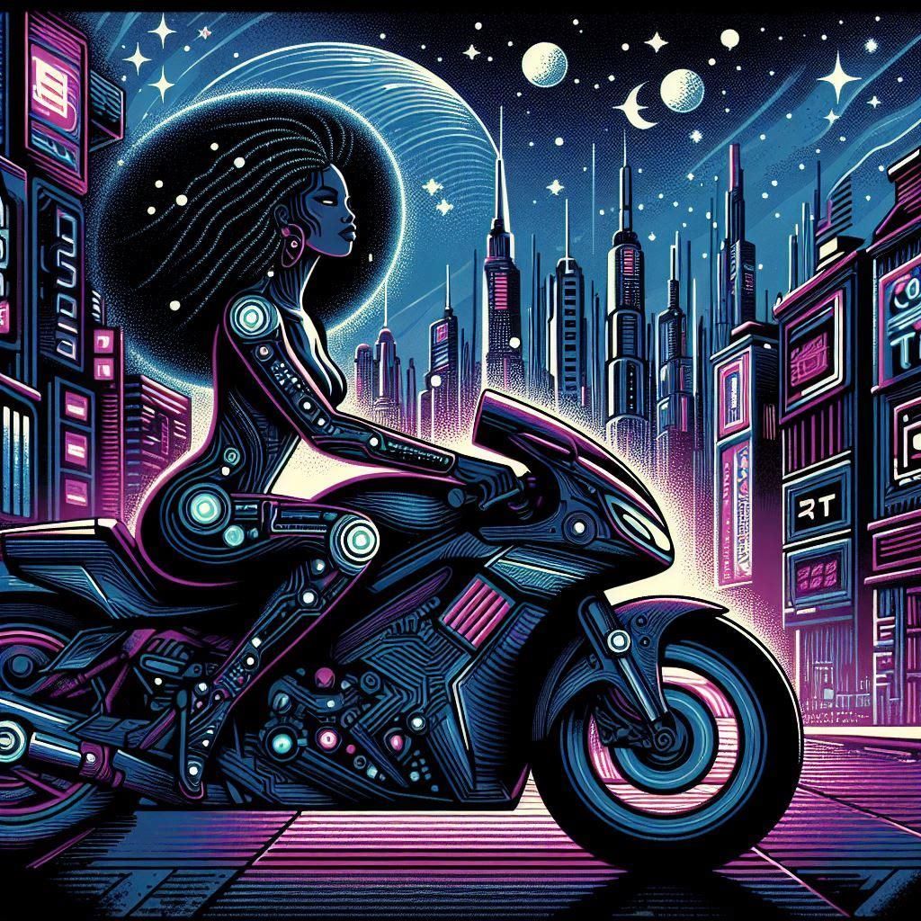 ️Cyber Night Ryder ️ - AI Generated Artwork - NightCafe Creator