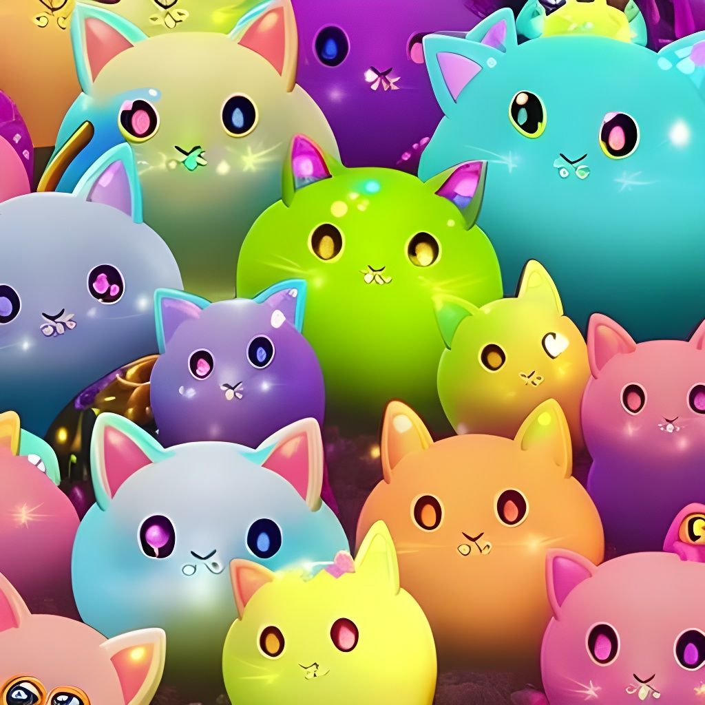 Cat Slime Friends - AI Generated Artwork - NightCafe Creator