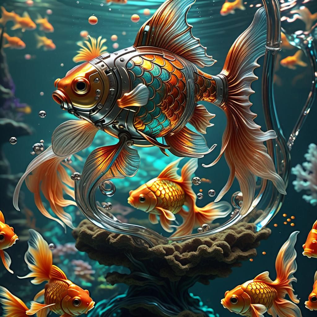 Cyborg Goldfish #2 - AI Generated Artwork - NightCafe Creator