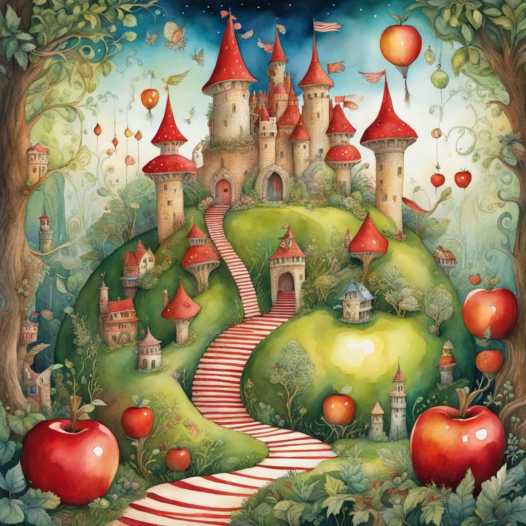 Apple castle - AI Generated Artwork - NightCafe Creator