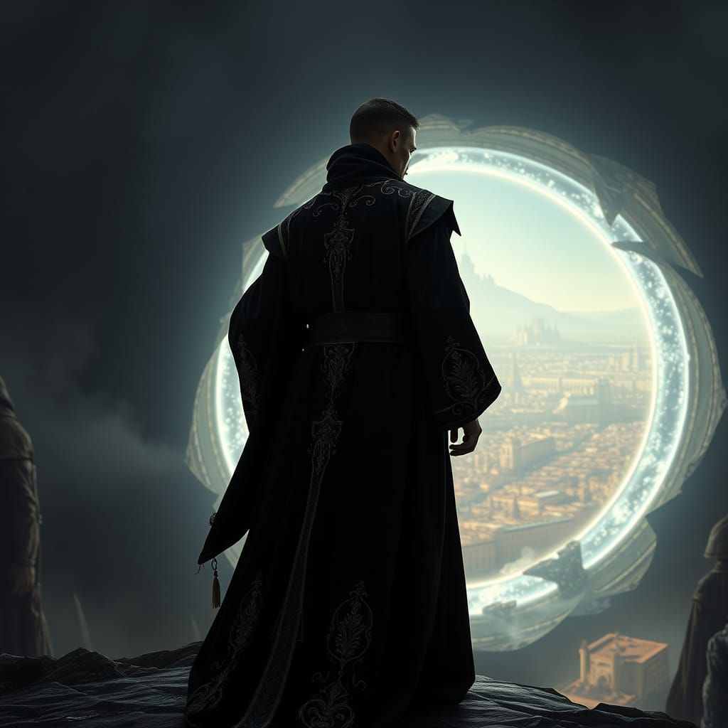 Ethereal Sorcerer Discovers Sigil's Toroidal Porta... - AI Art