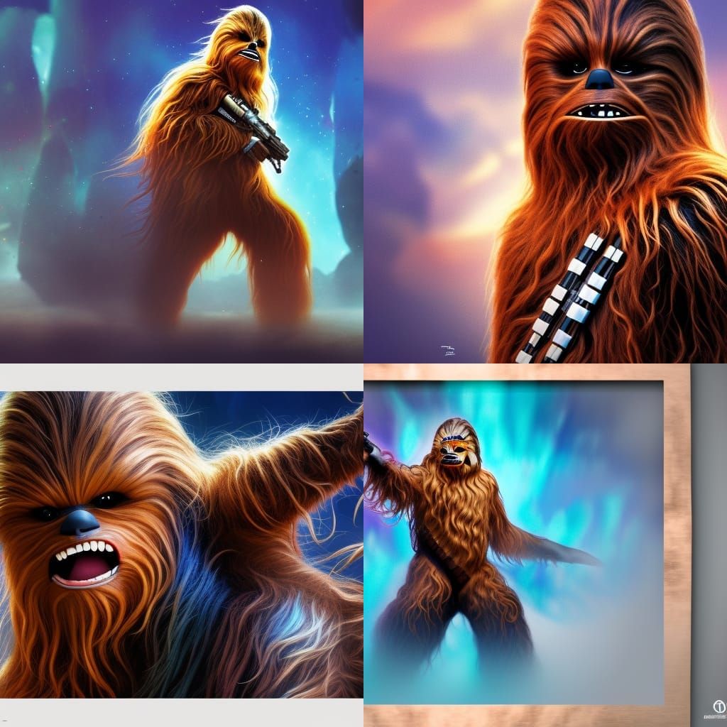 Chewbacca From The Movie Star Wars deep color, fantastical, intricate ...