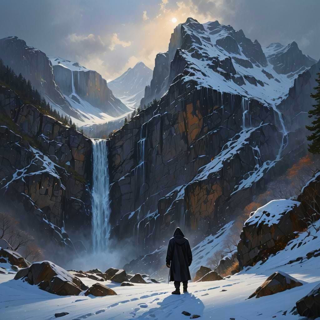 Waterfall - AI Generated Artwork - NightCafe Creator