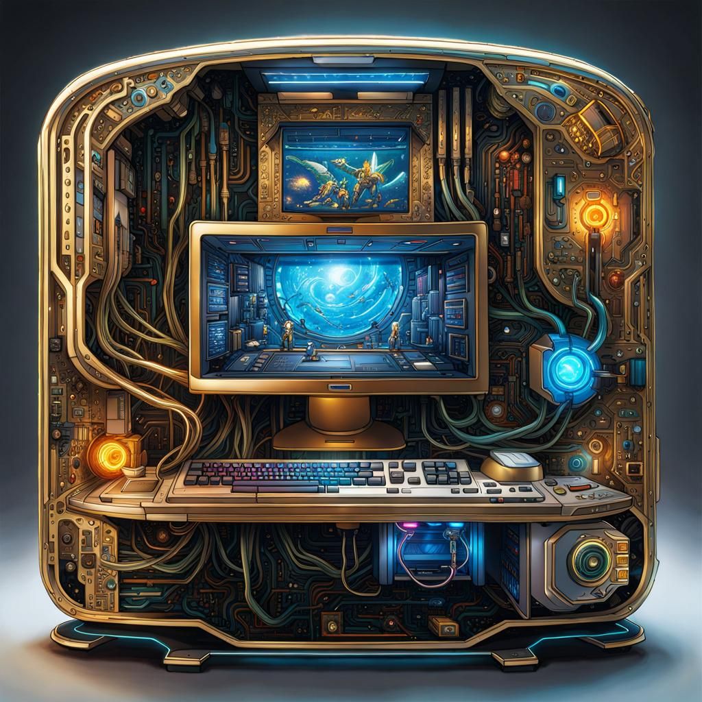 Futuristic gaming computer - AI Generated Artwork - NightCafe Creator