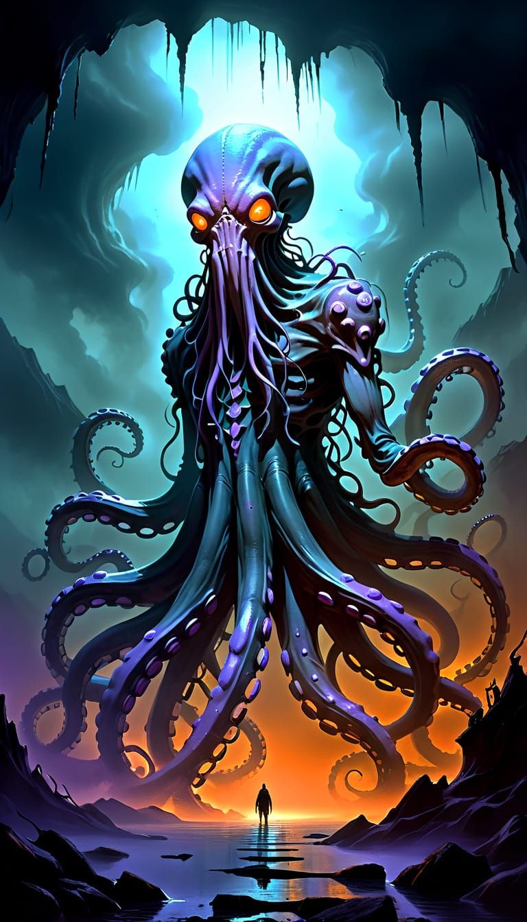 Colossal, Tentacled Horror Emerges from the Abyss ... - AI Art