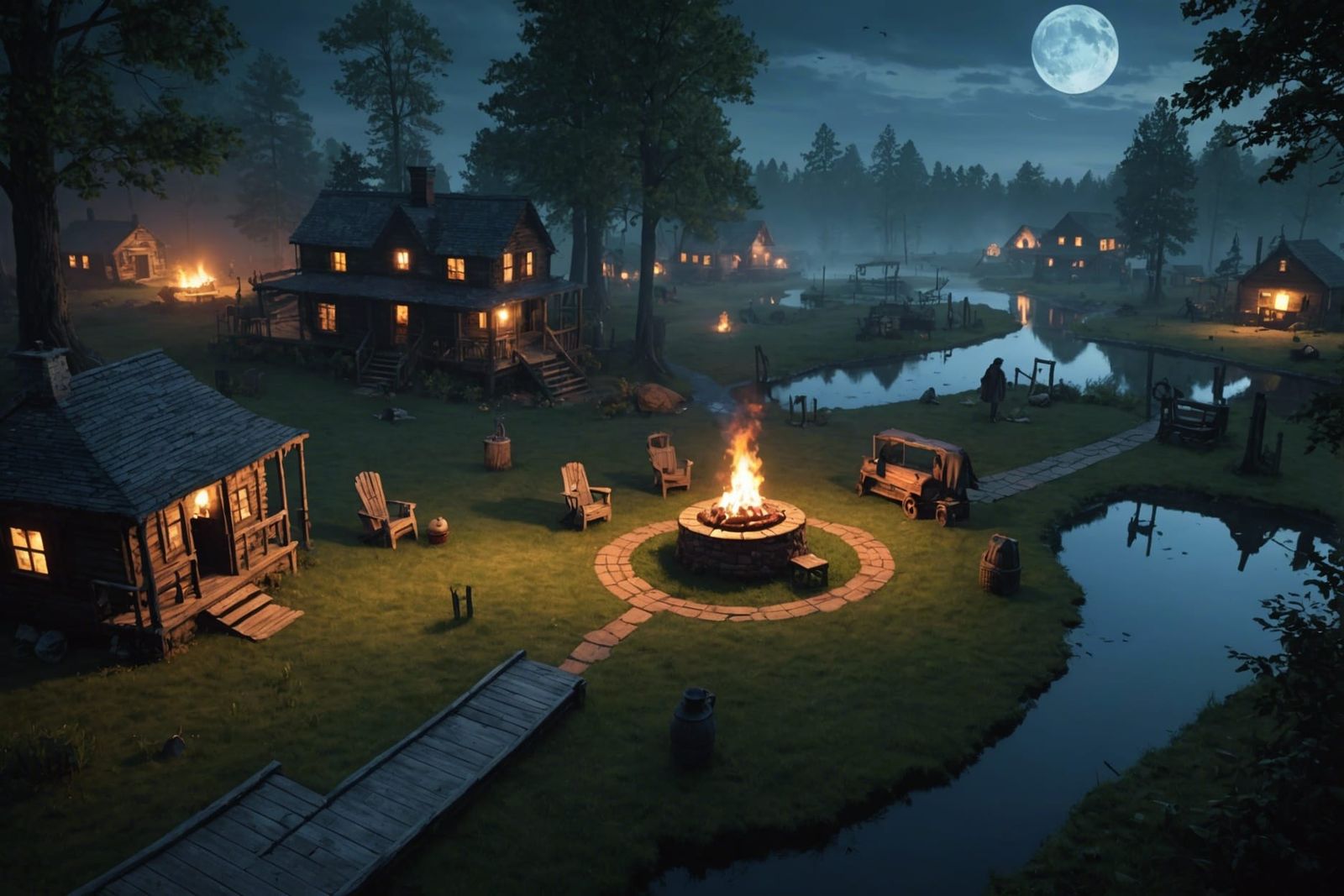 Magic Camp Chrystal lake - AI Generated Artwork - NightCafe Creator