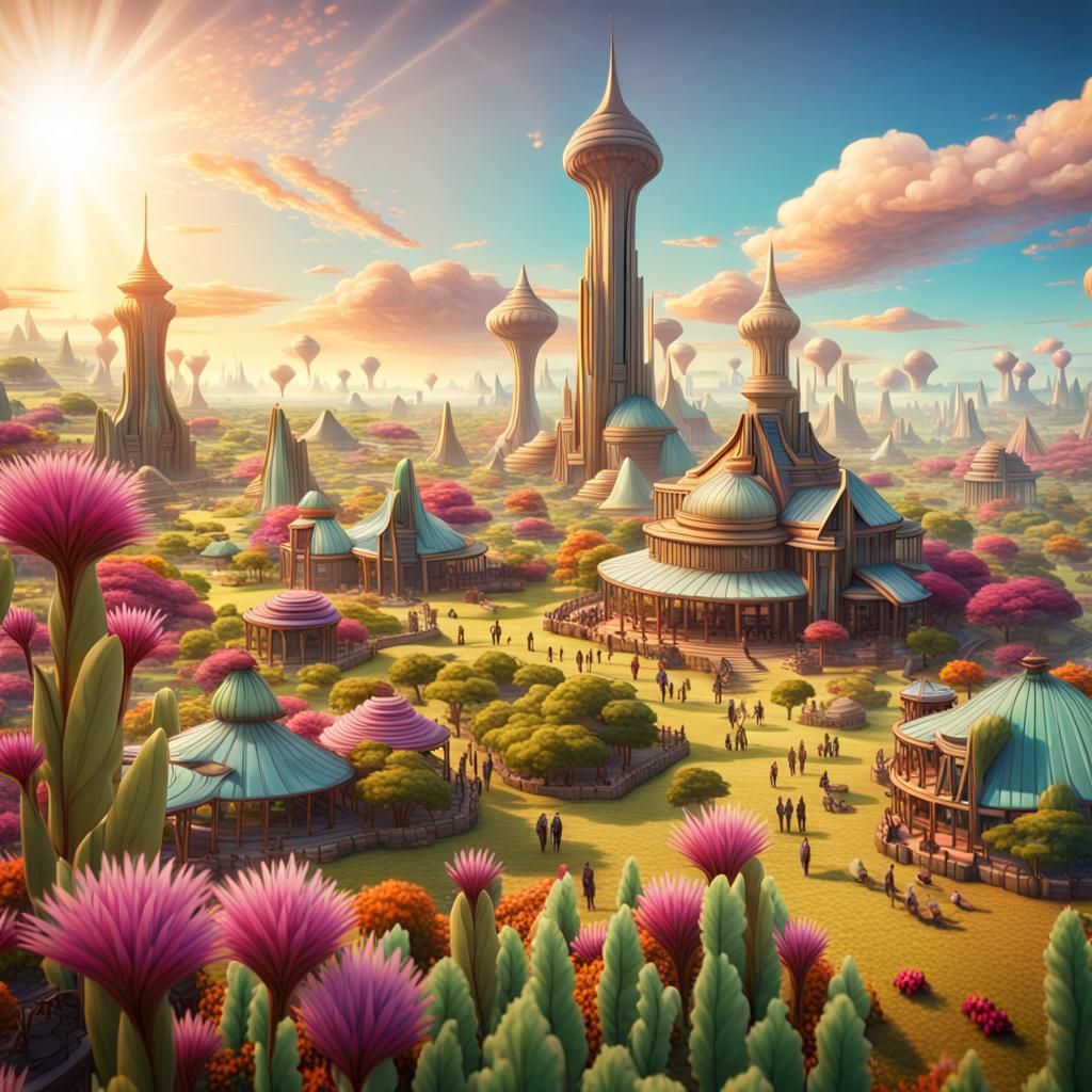 A close shot of an idyllic magnificent expansive colorful agricultural ...