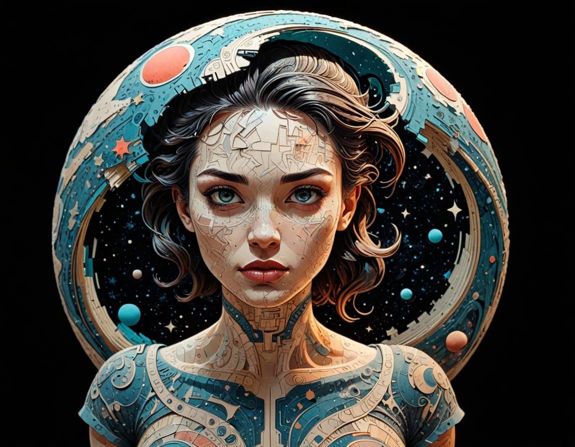 Comic Cartoon Poster with Inverted Colors - AI Art