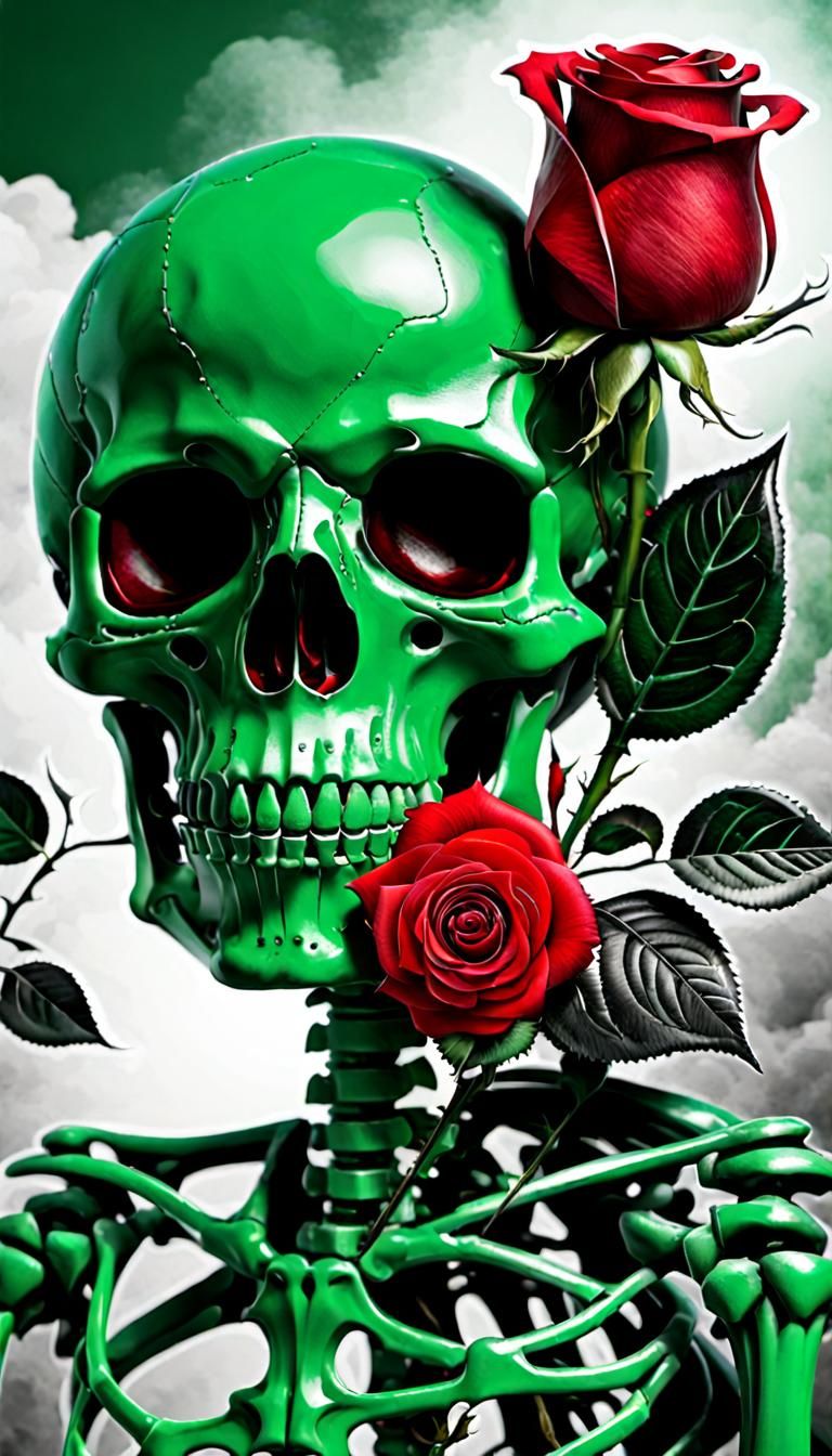 Bones n' Roses - AI Generated Artwork - NightCafe Creator
