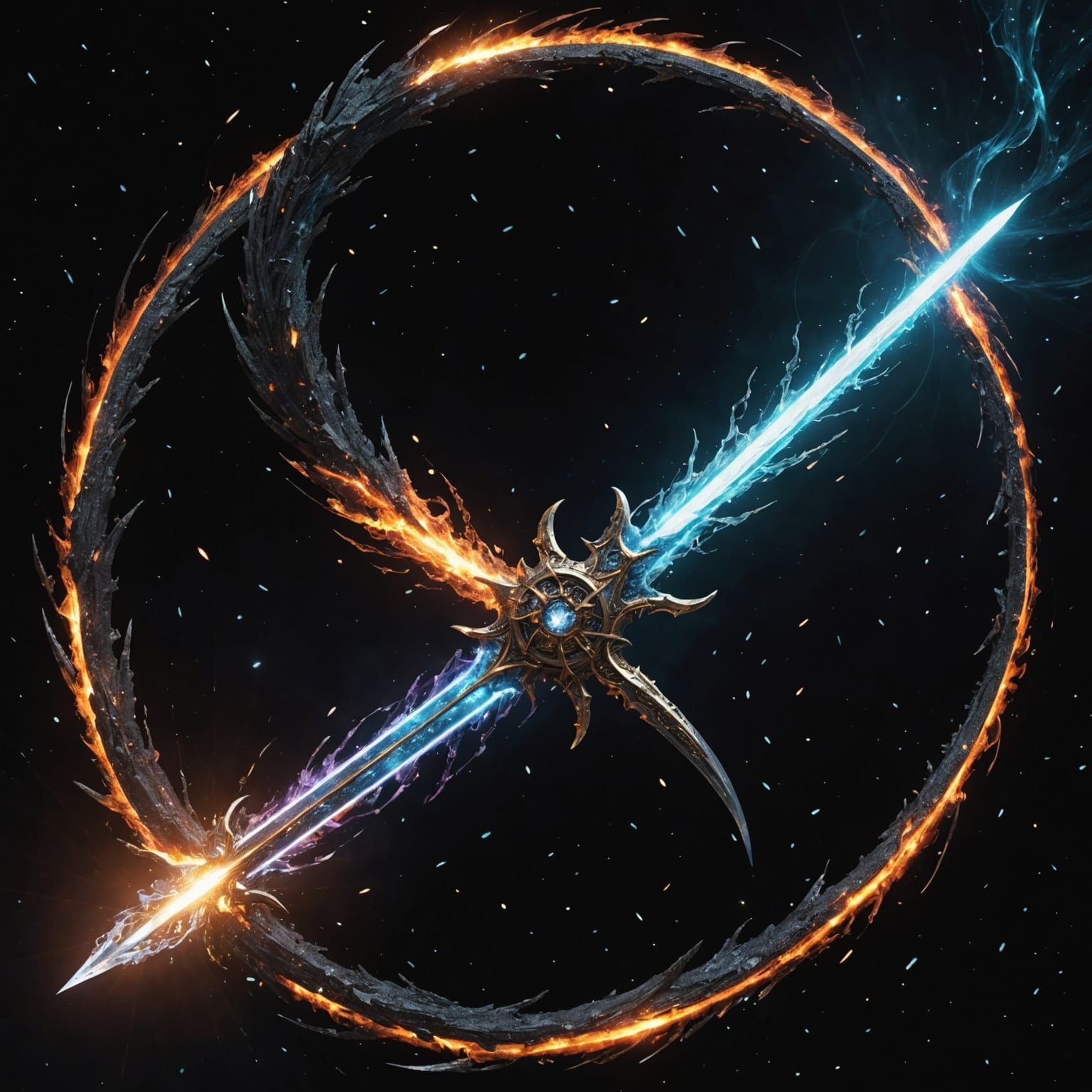 Cosmic Sword of Celestial Fire - AI Art