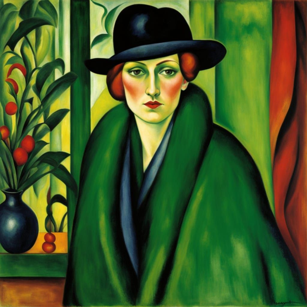 Ethereal Green Shadow in Fading Light - AI Art