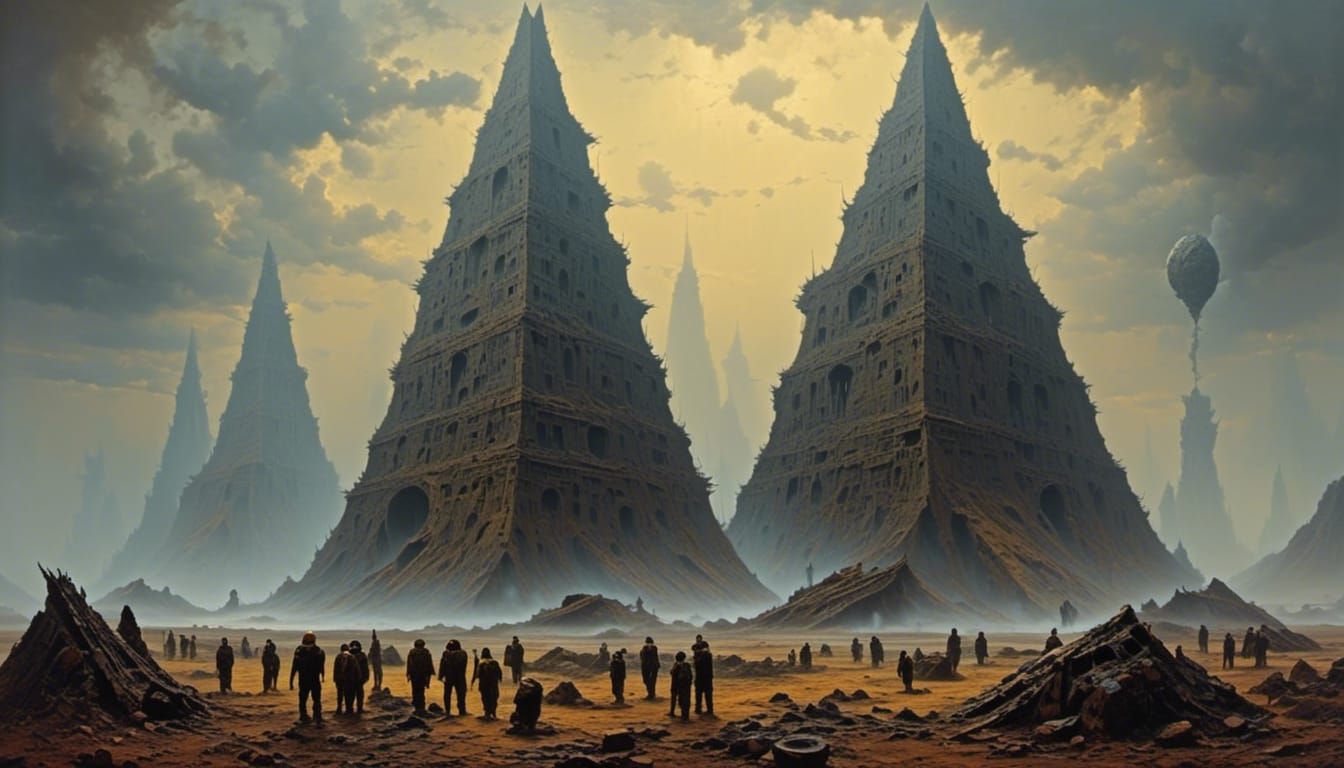 alien pyramids in the mist - AI Generated Artwork - NightCafe Creator
