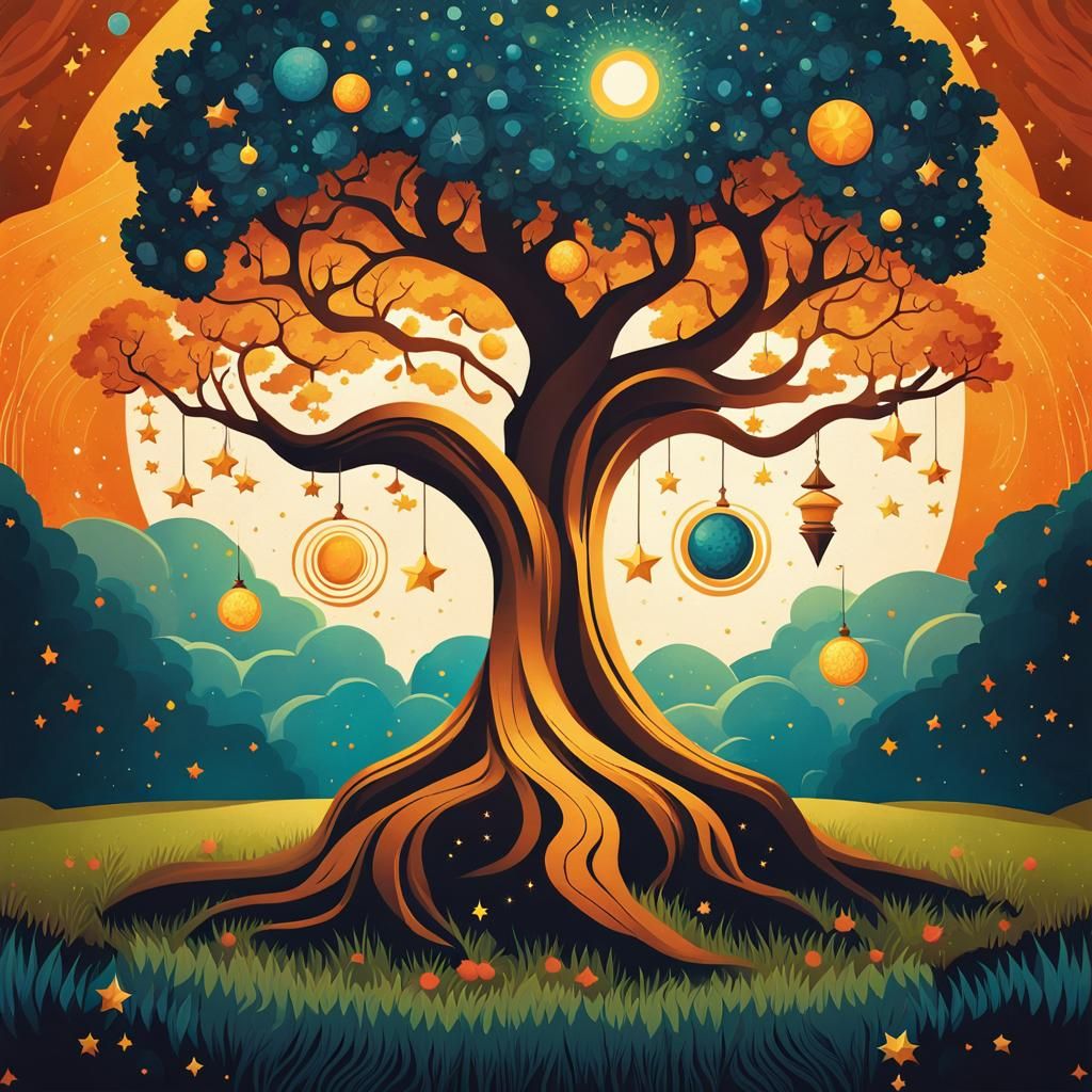 elemental oak tree - AI Generated Artwork - NightCafe Creator