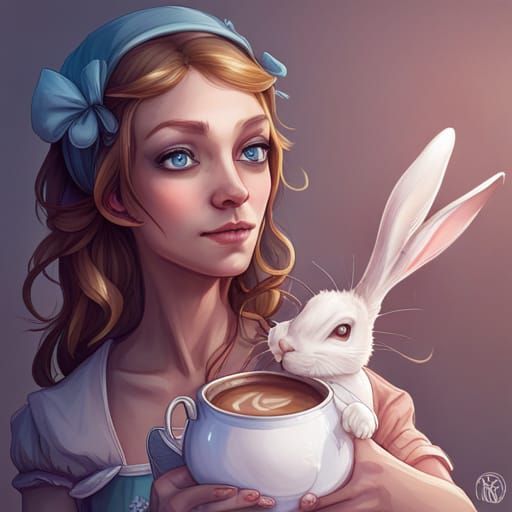 Alice in Wonderland of "Coffee" - AI Generated Artwork - NightCafe Creator
