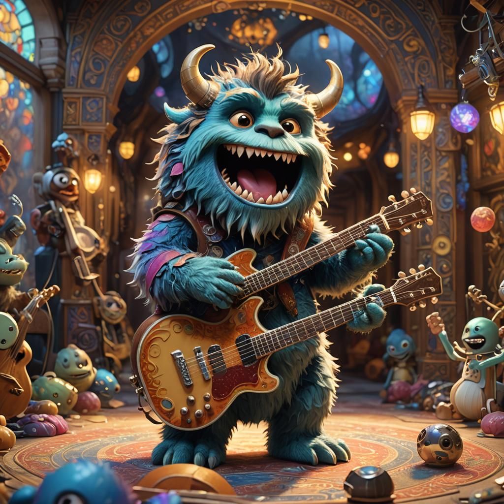 An adorable fuzzy Monster happy singing - AI Generated Artwork ...