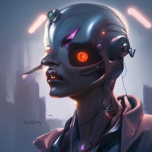 Cyborg Vampire - AI Generated Artwork - NightCafe Creator