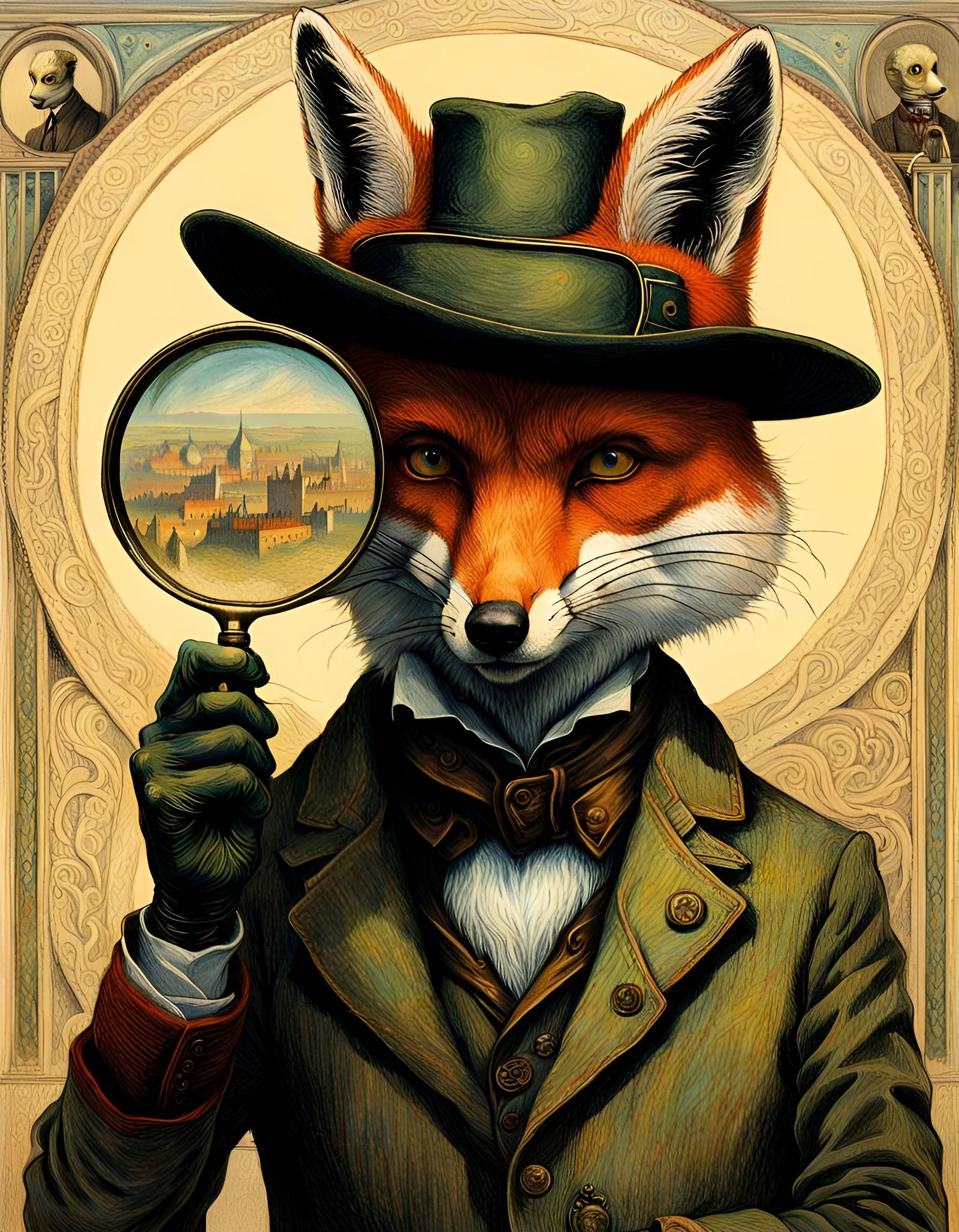 The Sly Detective Fox - AI Generated Artwork - NightCafe Creator