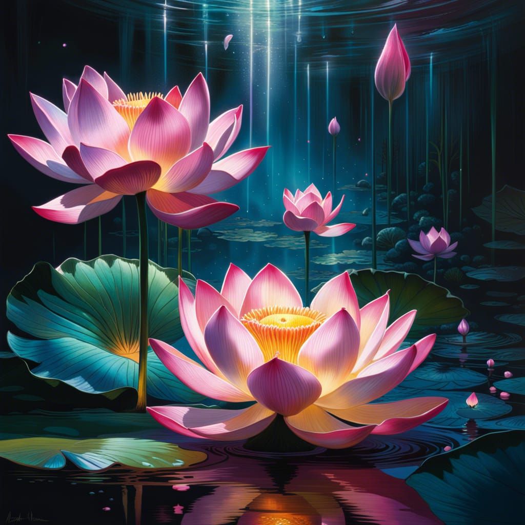 Lotus glow - AI Generated Artwork - NightCafe Creator