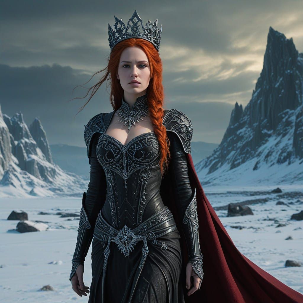 In a realm of dark, surreal fantasy, An eerie gothic Queen of Ice and ...