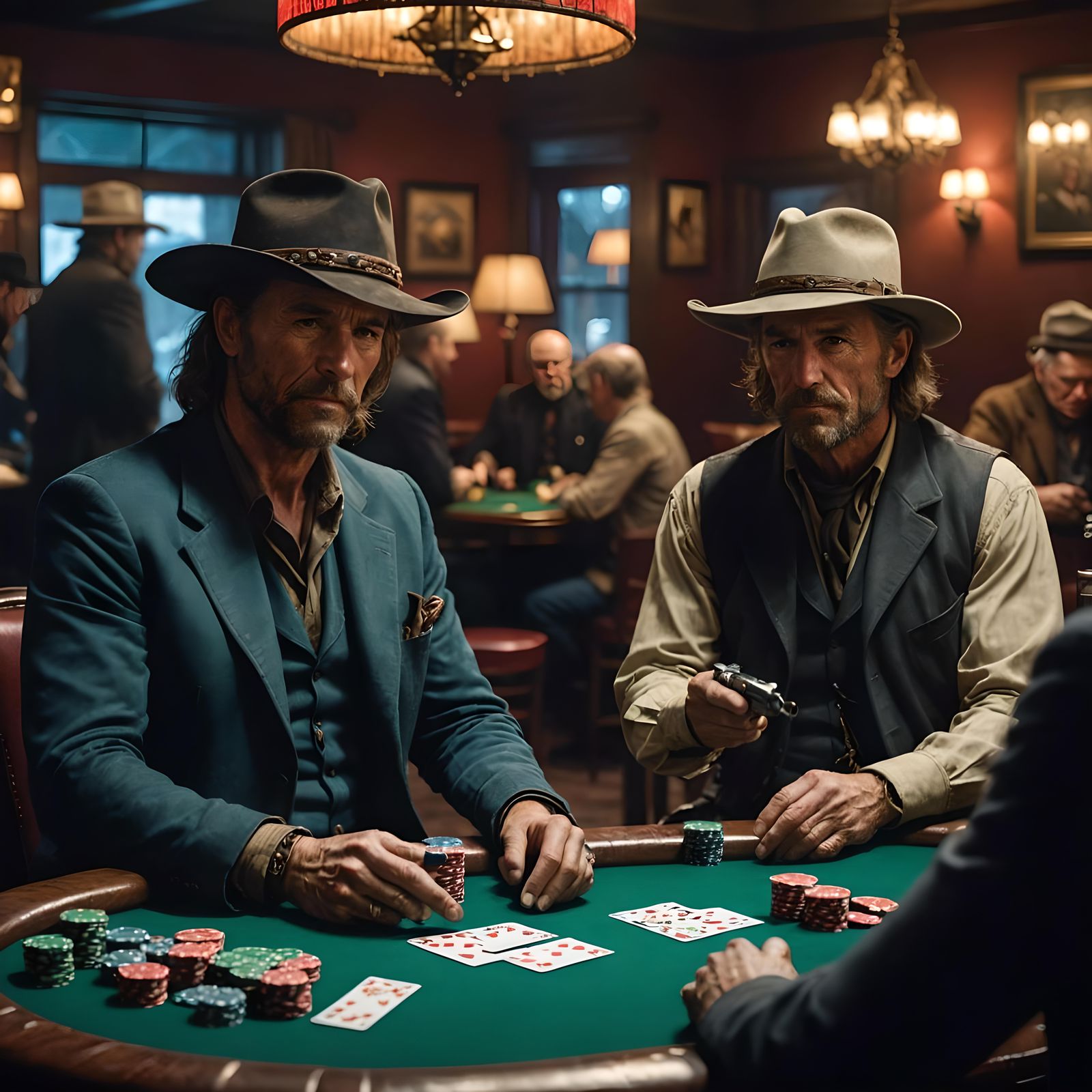 Jack McCall and Wild Bill Hickcok playing poker - AI Generated Artwork ...